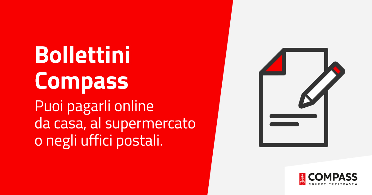 Bollettini Compass per pagare le rate del prestito | Compass